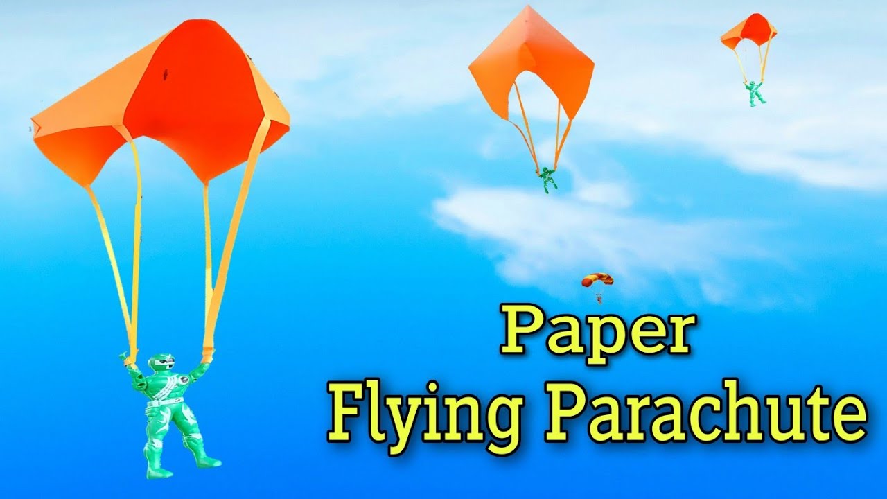 Paper Flying Parachute, Make easy flying parachute, helicopter ...