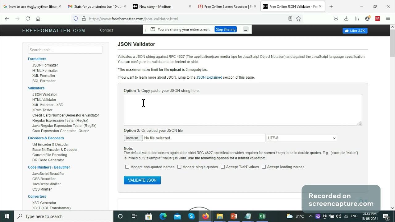 json file validator - YouTube