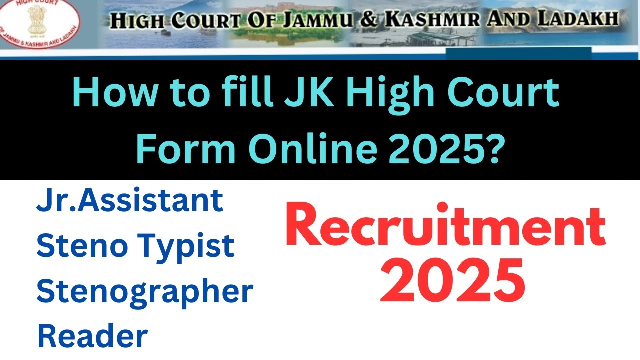 How to fill JK High Court Form online 2025? | J&K High Court online ...