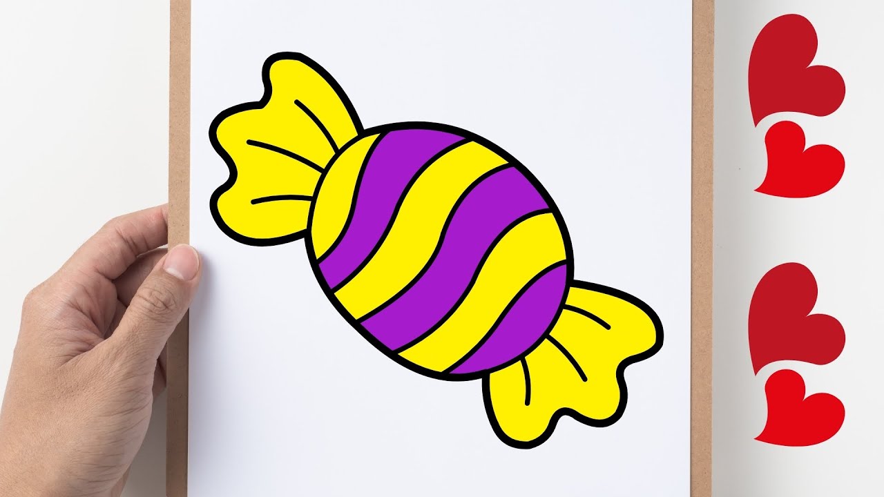 How to draw Cute Candy Drawing Tutorial for Kids and Beginners - YouTube