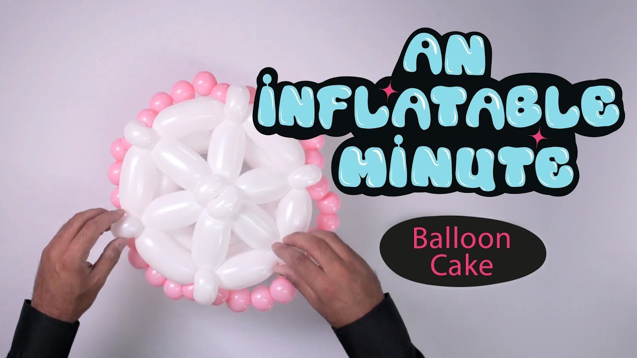 balloon birthday cake (balloon weaving) - An Inflatable Minute - YouTube