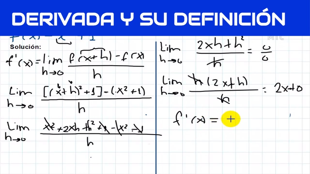 Calcular Derivada De Una Función Usando Su Definición Ejercicio 1