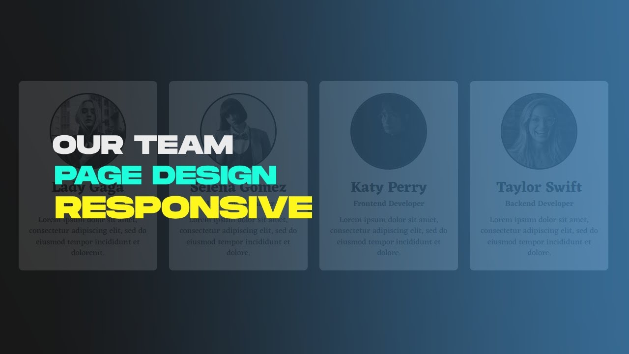 Responsive Our Team Page Design Using Html And Css Only Pure Css