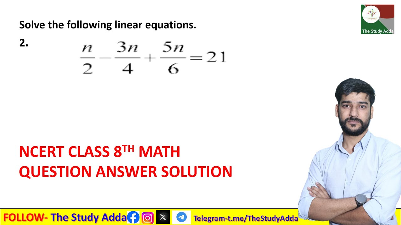 Solve The Following Linear Equations N 2 3n 4 5n 6 21 YouTube Solve The Following Linear Equations N 2 3n 4 5n 6 21 YouTube