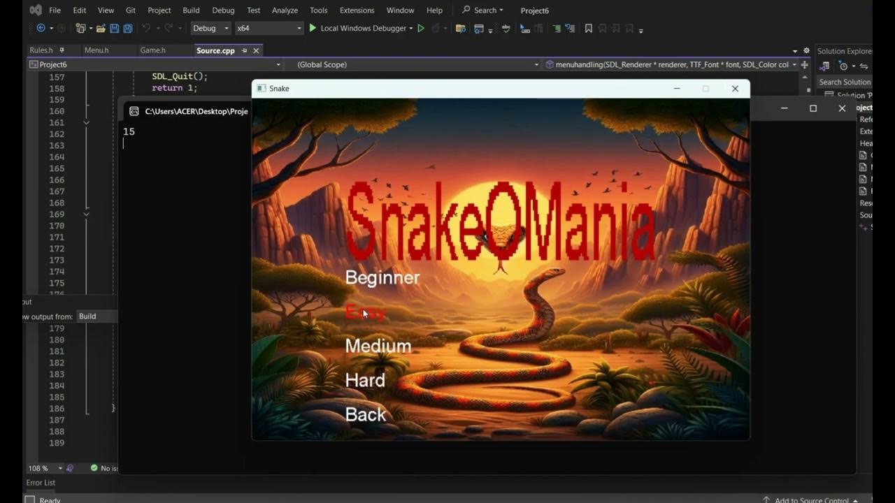 Snake Game using SDL2 and C++ .CSEDU-29 Game project by Jotish , Tamal and Dipta - YouTube