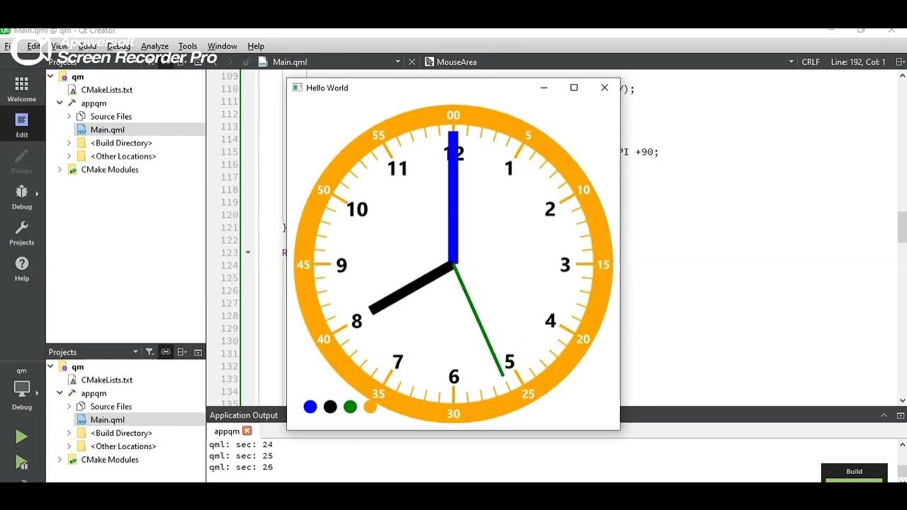 Building analog draggable clock using QML C++ - YouTube