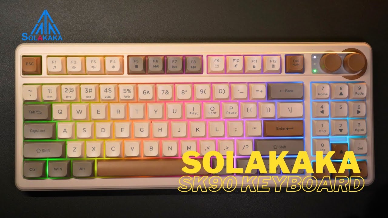 SOLAKAKA SK90 Membrane Wireless Keyboard - YouTube