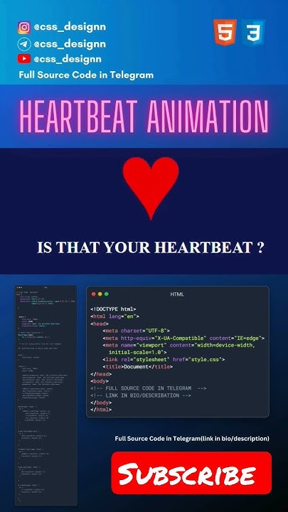 Heartbeat Animation 💗 Using Html Css Html Css Webdevelopment