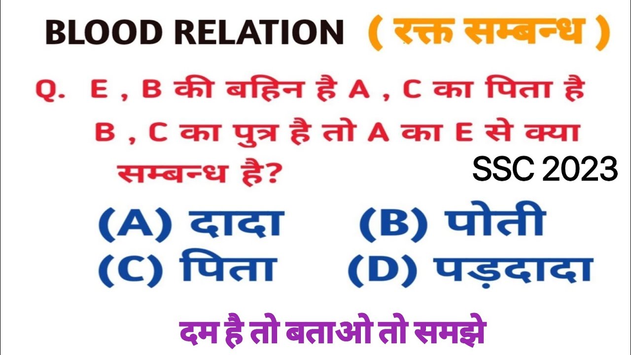 Most important blood Relation Reasoning || Blood Relation Reasoning ...