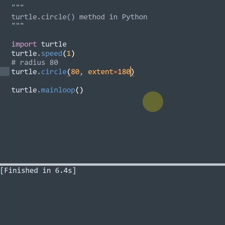 turtle circle Method has several parameters to play with in Python #Shorts - YouTube