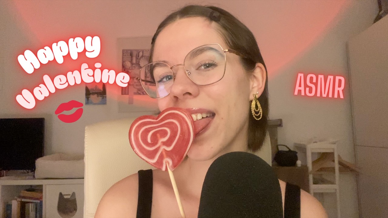 ASMR Eating your Heart for Valentine's Day ️ | Large Lollipop Licking ...
