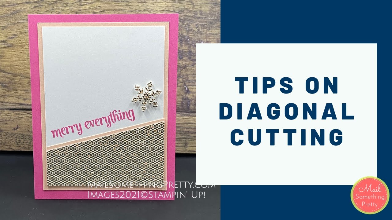 Tips of Diagonal Cutting this Pink Christmas Card - YouTube