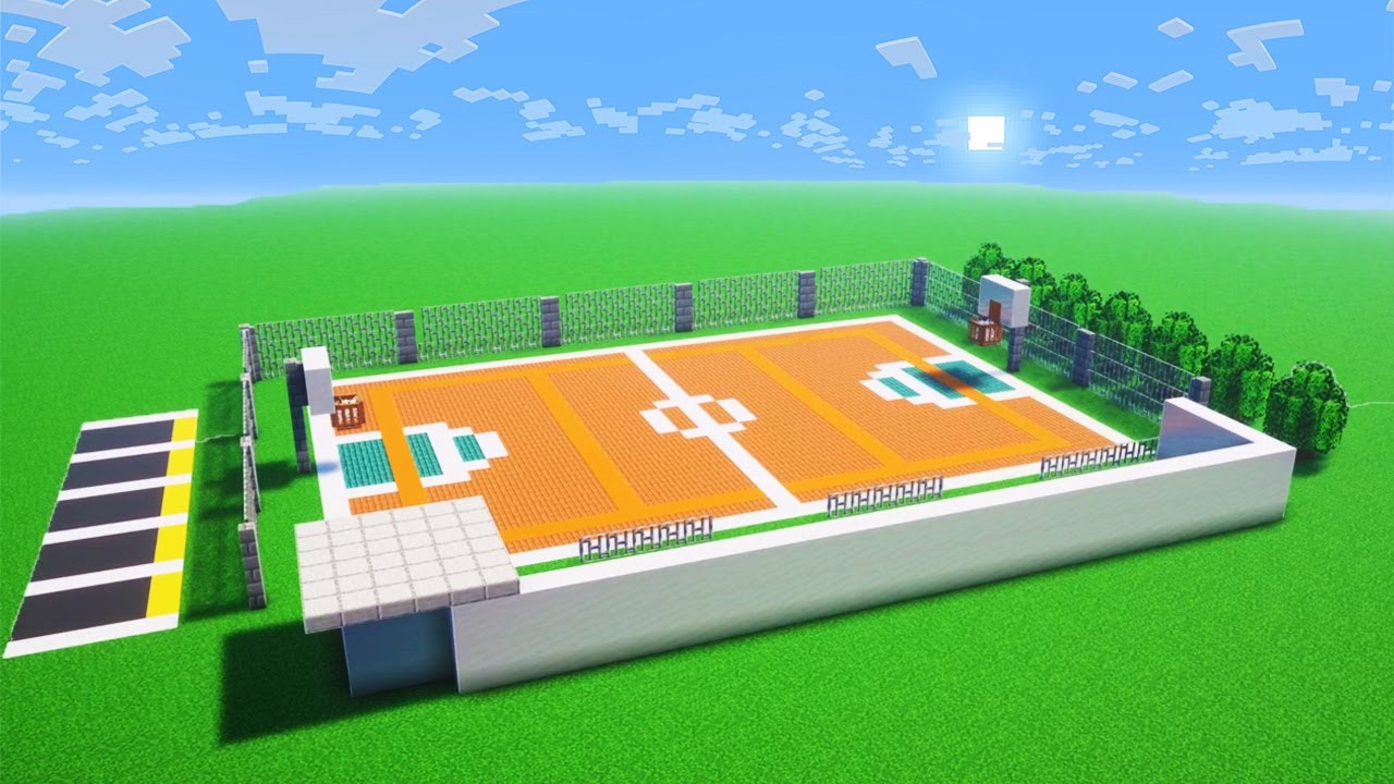 Minecraft Basketball Court 1.21 Tutorial - How to Build a Basketball ...