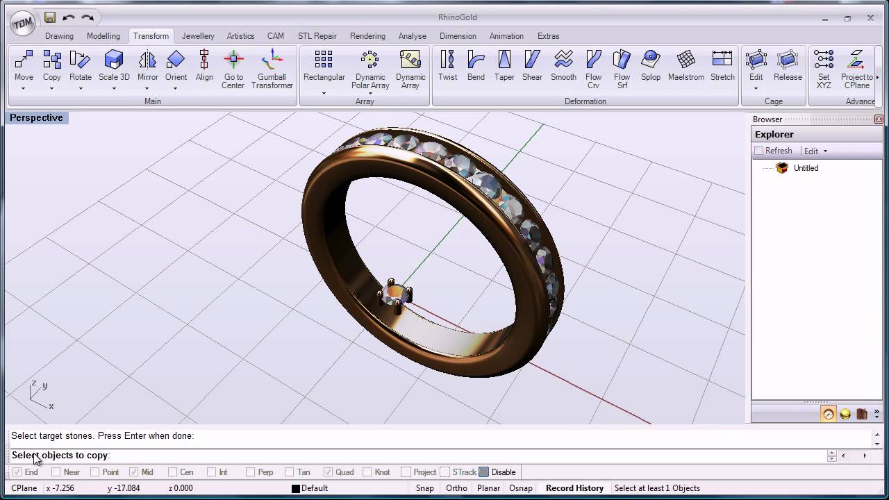 RhinoGold Training Level 1 - 10.7 Copy by Gems - YouTube