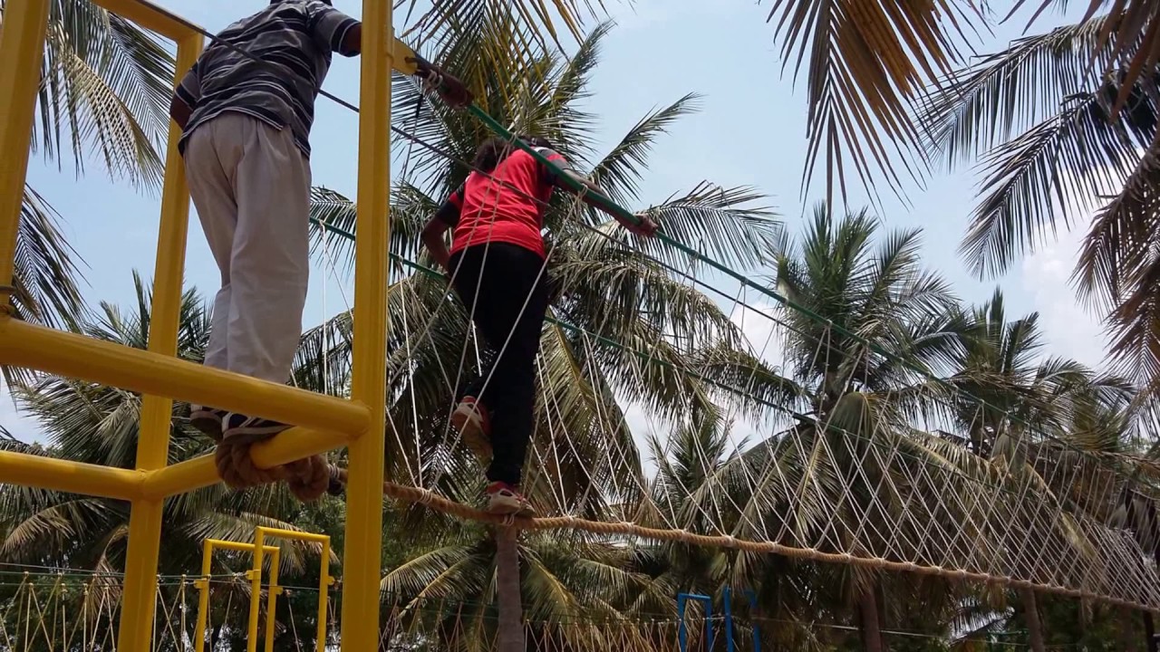 Obstacles & Rope Course with Climbing Wall at Royal Adreno Club, Karur ...