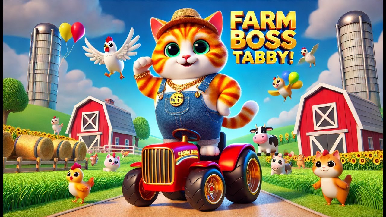 "Farm Boss Cat – A Funny Orange Tabby Adventure! 🐔🐮 | Meow Junior ...
