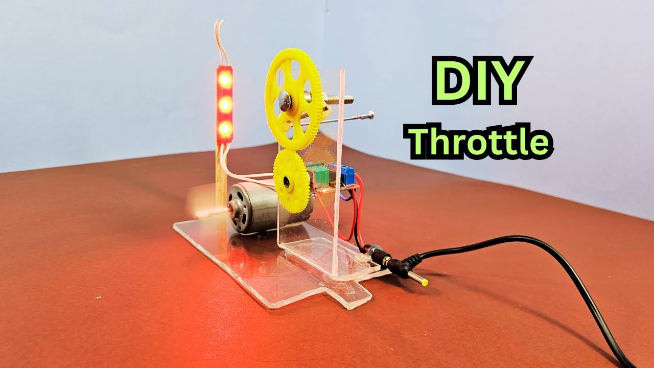 How to make Throttle using DC Motor with Speed Controller and Gear ...