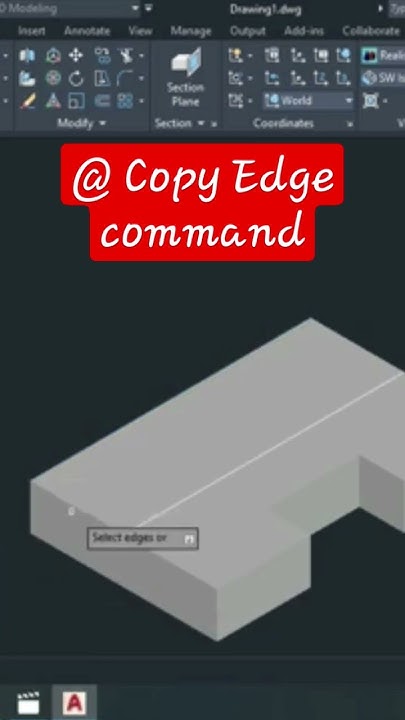 Copy Edge command in Auto cad - YouTube