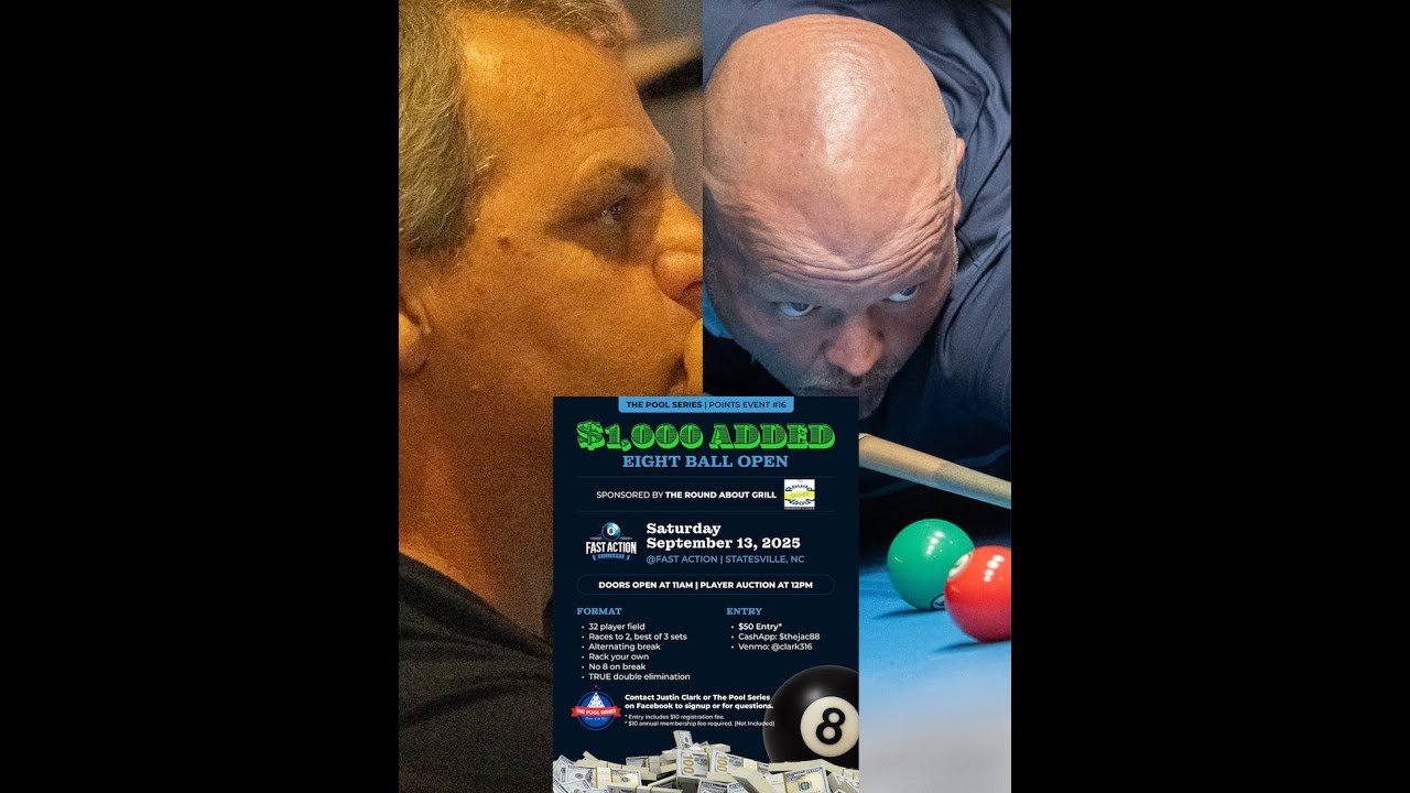 Clint Clark vs BJ Ussery - 8 Ball Tournament - Hot Seat - Points Event ...