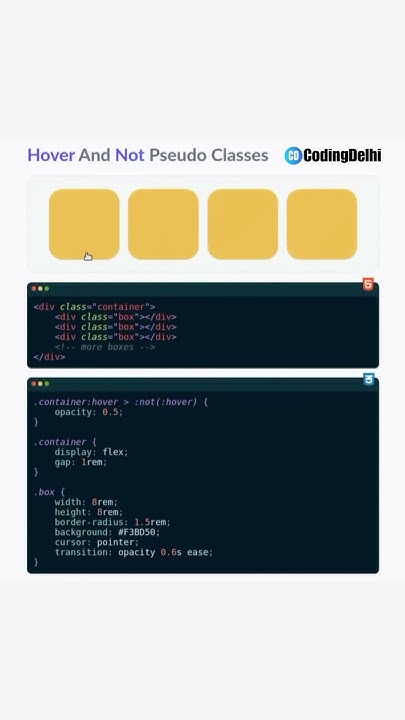 CSS Hover And Not Pseudo Classes - YouTube