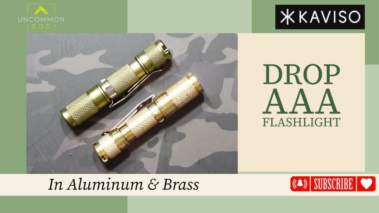 Drop AAA Flashlight in Aluminum and Brass from Kaviso. - YouTube