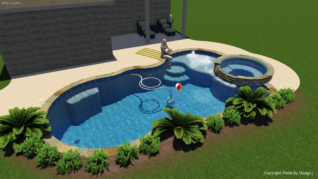 Williamson | Pool design with rolled spa beam - YouTube