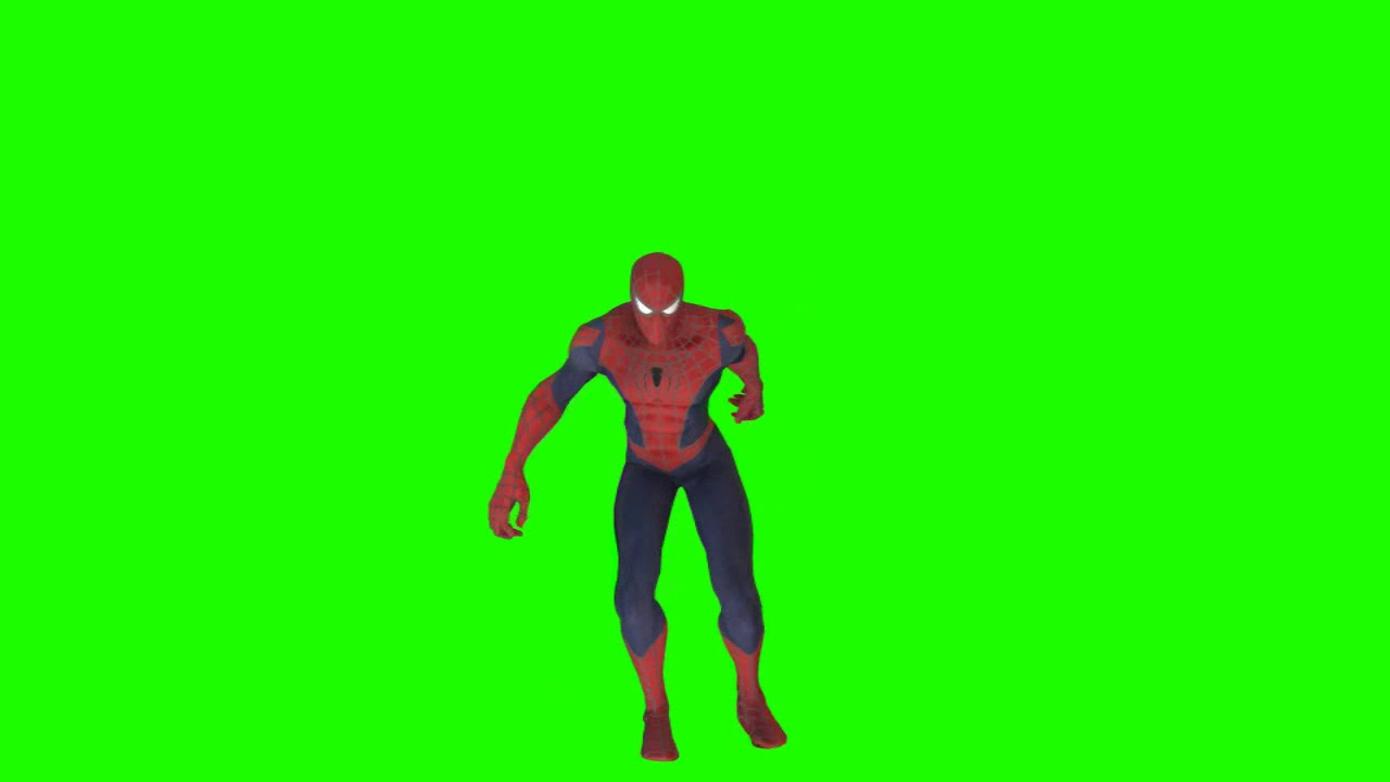 spiderman jump animated front chroma - YouTube