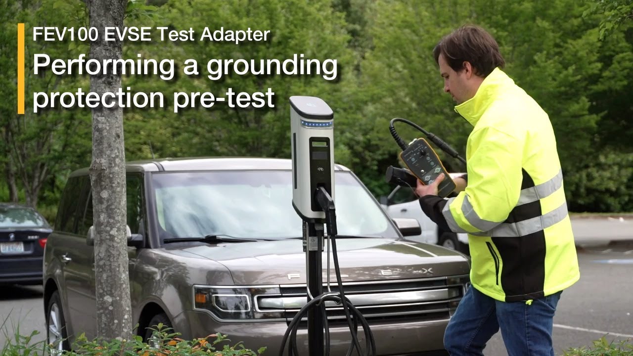 Grounding protection pre-test with the FEV100 EVSE Test Adapter - YouTube