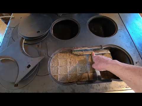 Antique Wood Cookstove,cleaning and firing