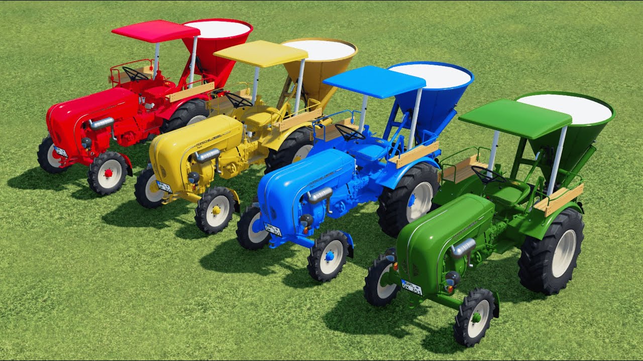 LIME Work with CAT Backhoe Loader with Colors - FS22 - YouTube