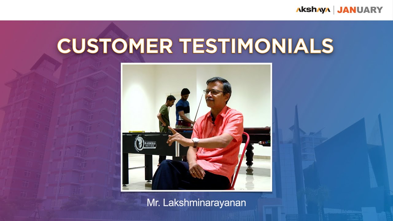 Akshaya January | Customer Testimonial | Mr. Lakshminarayanan - YouTube