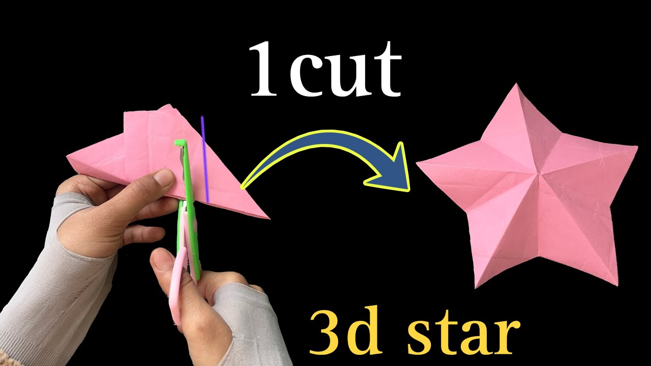 how to make star with paper |paper star | how to cut a star with paper ...