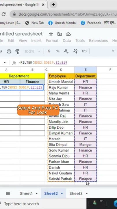 Filter By Formula In Google Sheets Excel #excel #msexcel #shorts #exceltutorial #excelformula # ...