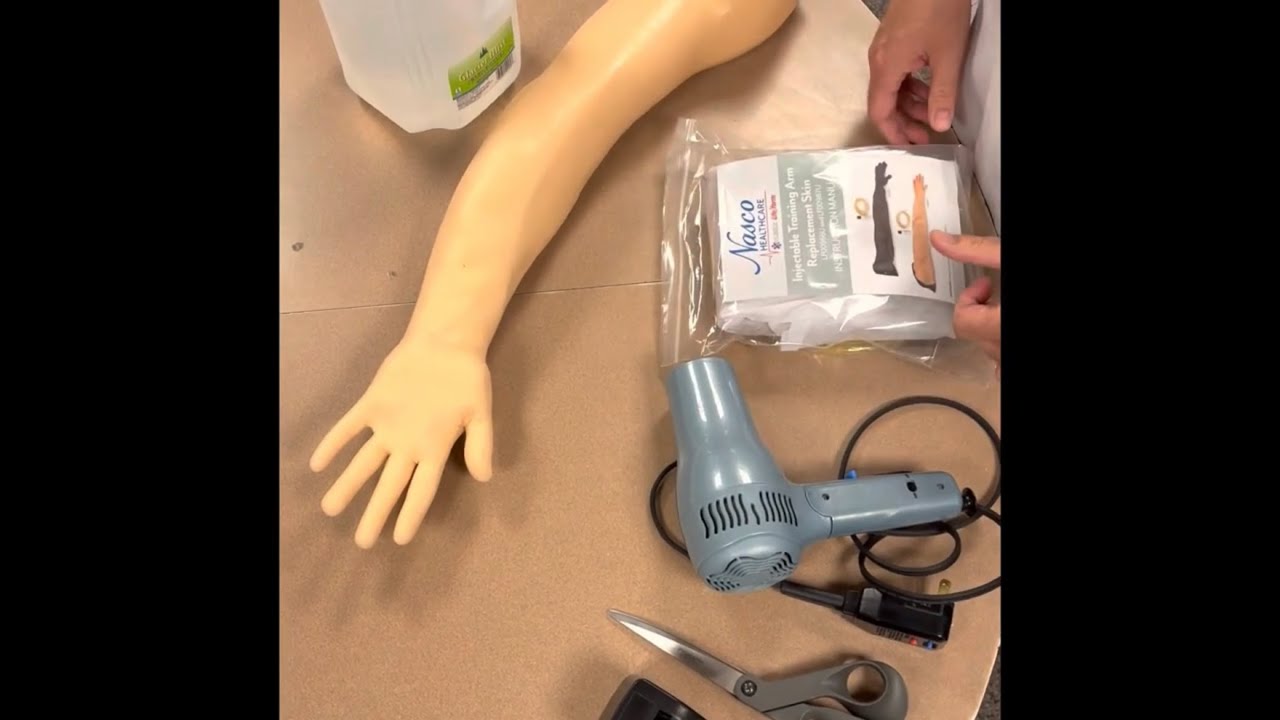 Nasco simulated IV arm skin replacement - YouTube