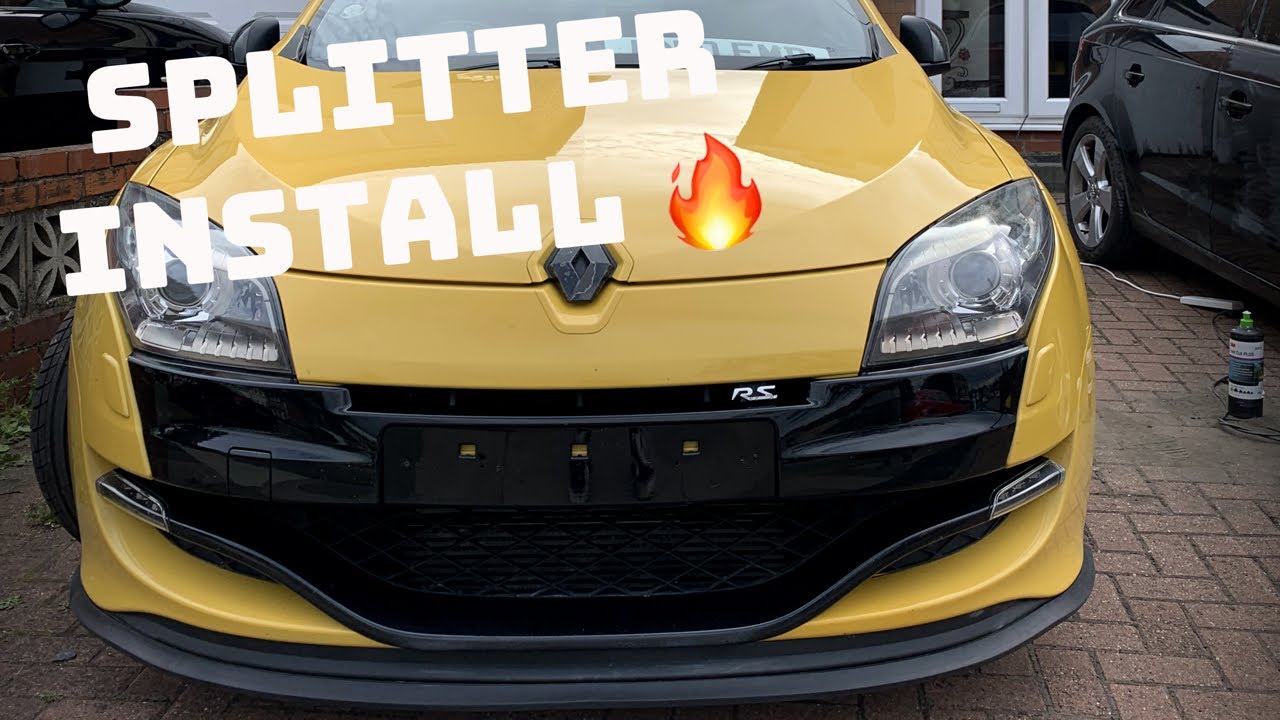 Megane rs gets a splitter (cheap) - YouTube