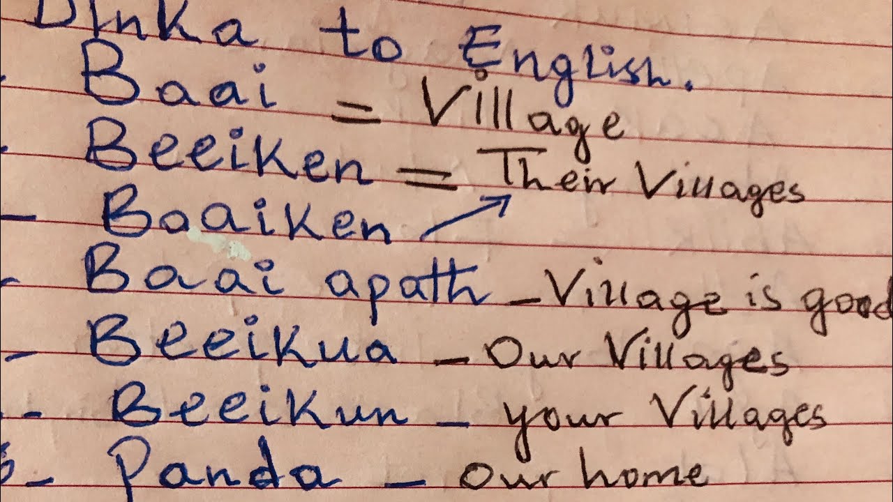 Learn 13 Dinka vocabularies in 6 minutes👈🇸🇸Baai = Village || Beei ...