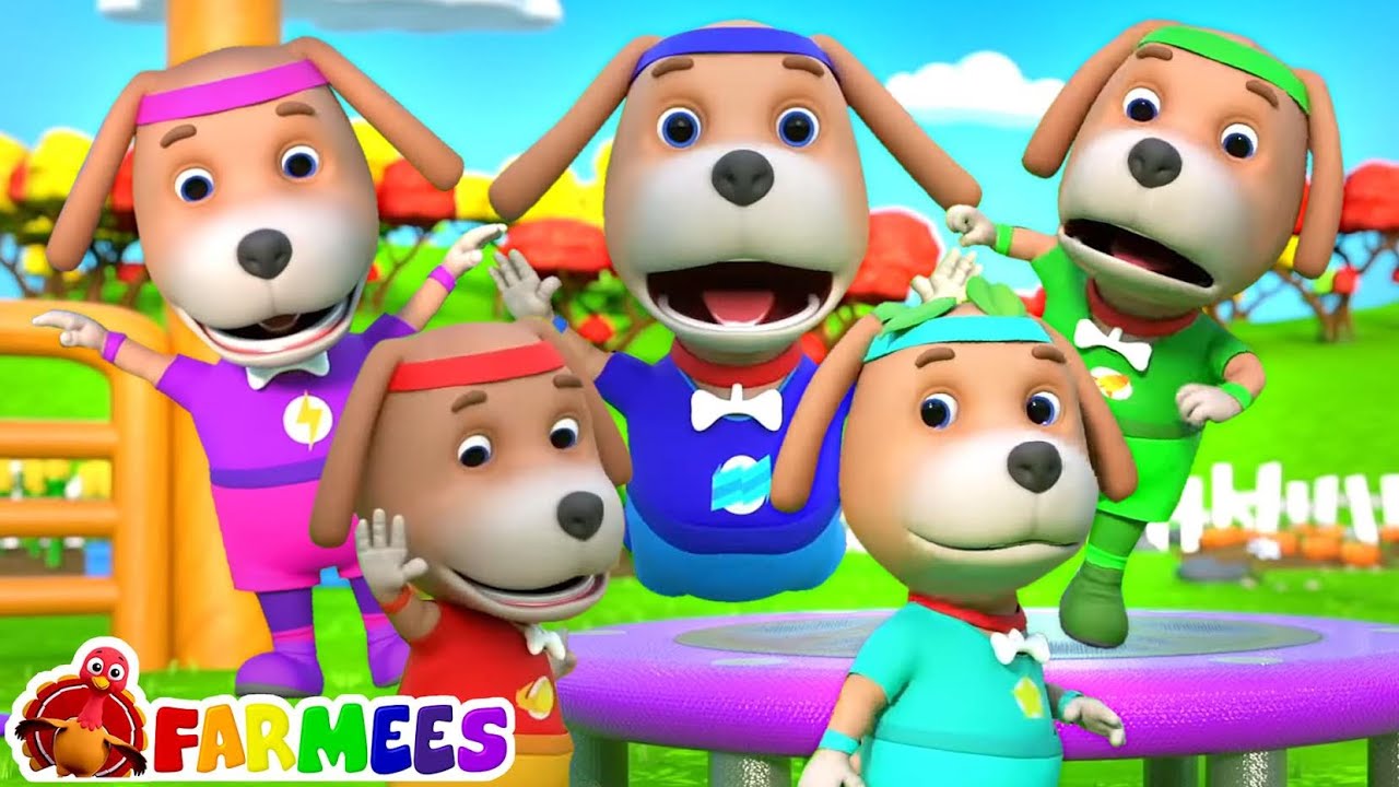 Five Little Dogs, Number Song, Nursery Rhyme and Song for Babies - YouTube