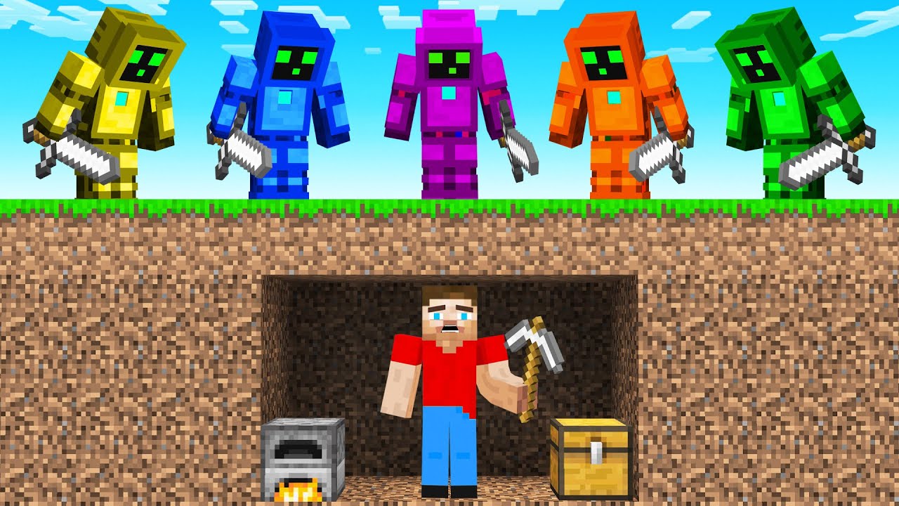 Minecraft Speedrunner vs 5 AI Hunters! - YouTube