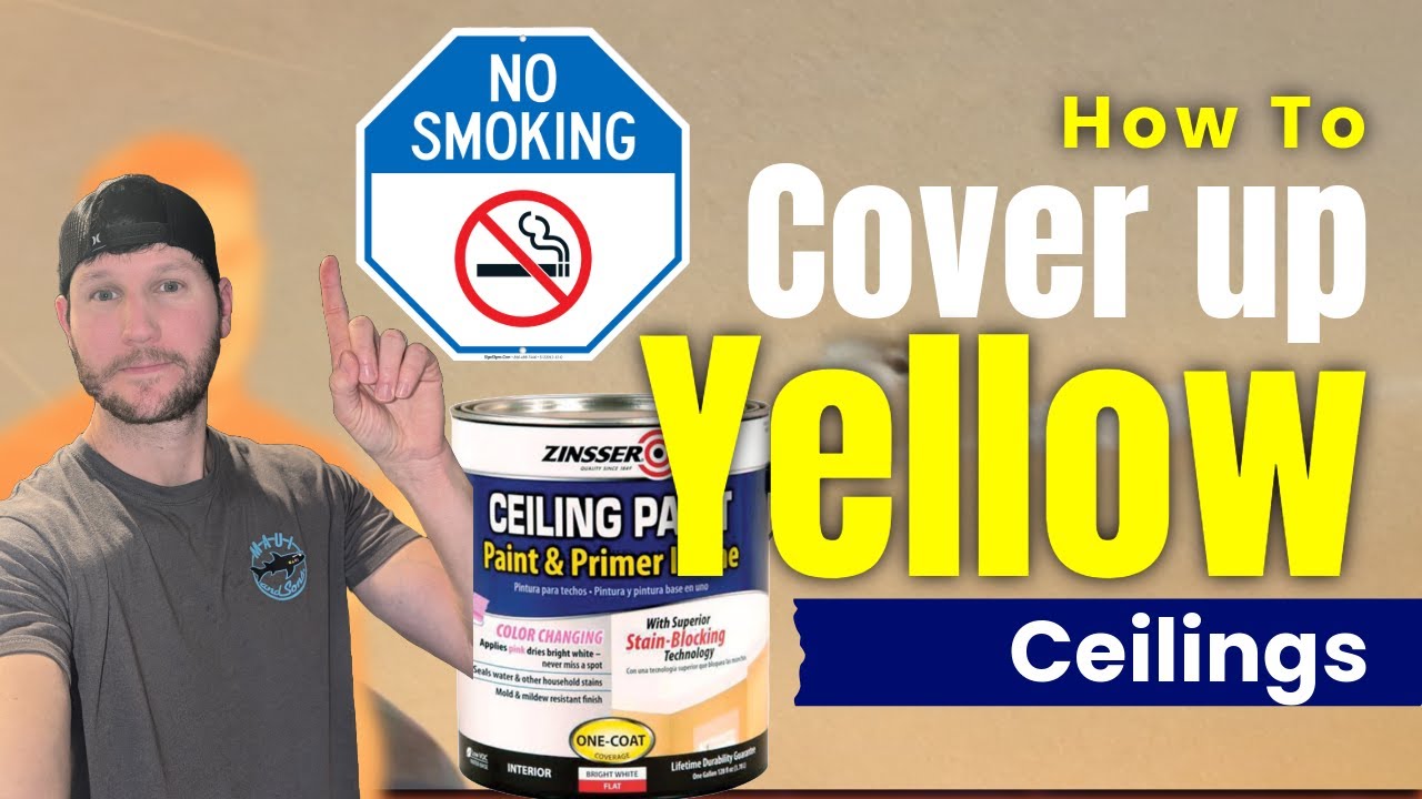 How to Paint over Yellow Smoker Ceilings Without Oil 🚭 - YouTube