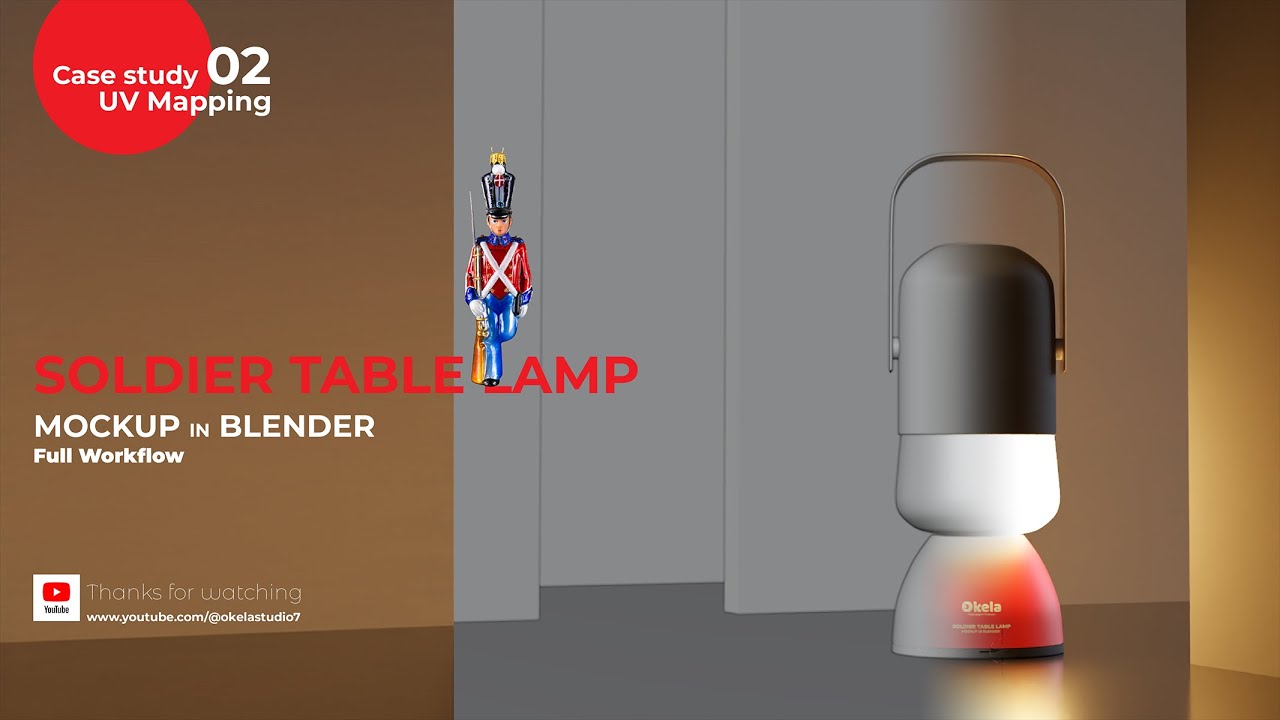 Blender tutorial for beginners | Soldier table lamp in Blender 3.4 | UV ...