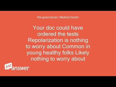 My recent EKG said slight right-precordial repolarization - YouTube