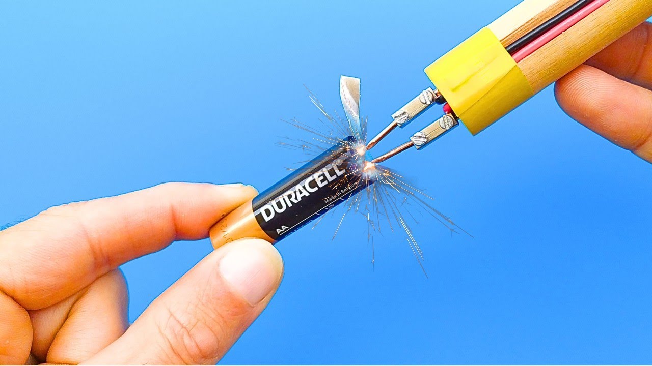 How to Make A Simple Spot Welding Machine using a battery - YouTube