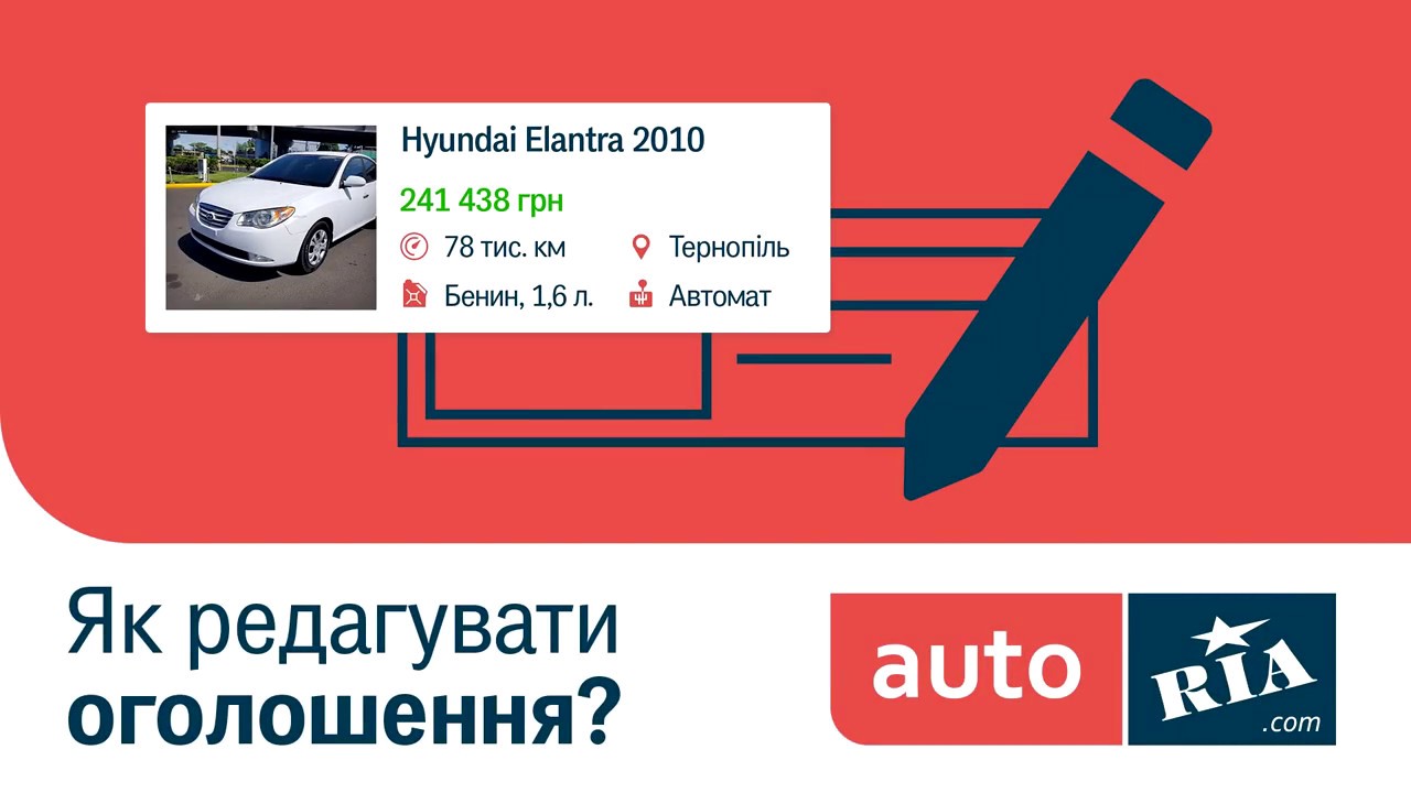 Як відредагувати пропозицію про продаж авто на AUTO.RIA - YouTube
