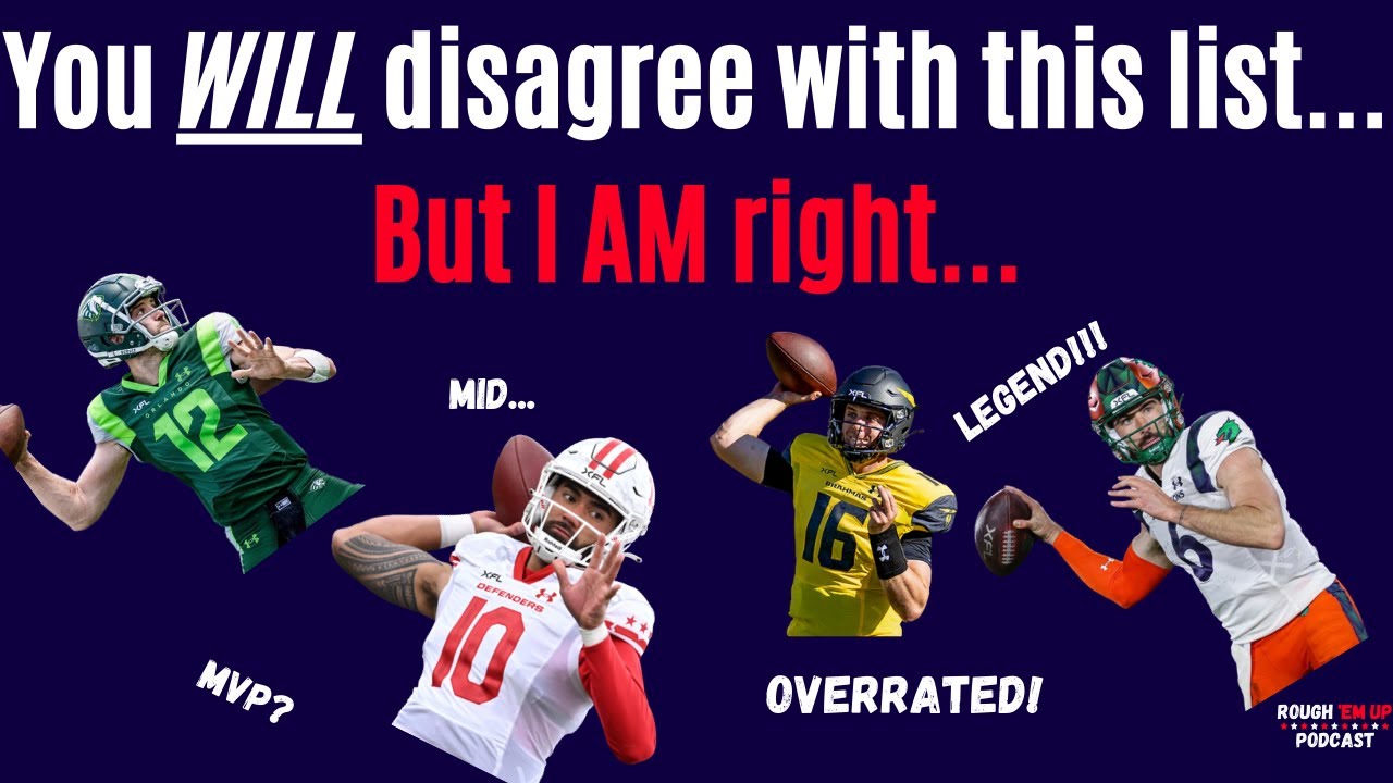 Ranking the TOP 10 quarterbacks of the 2023 XFL season - YouTube