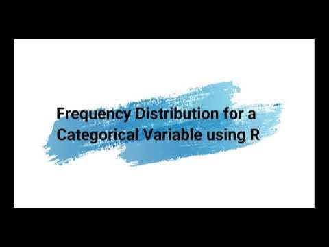 Frequency Distribution for a Categorical Variable using R - YouTube