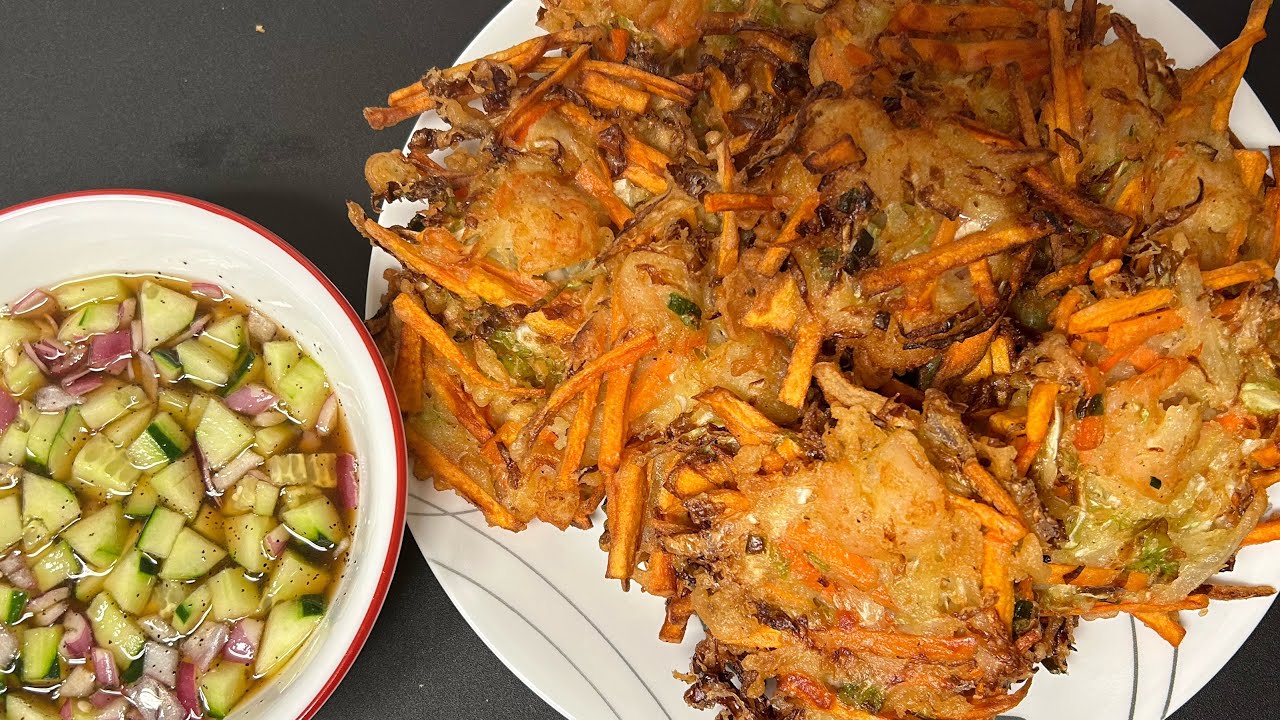 Shrimp and Vegetables Fritters (OKOY) with Vinegar Dip #easyrecipe ...