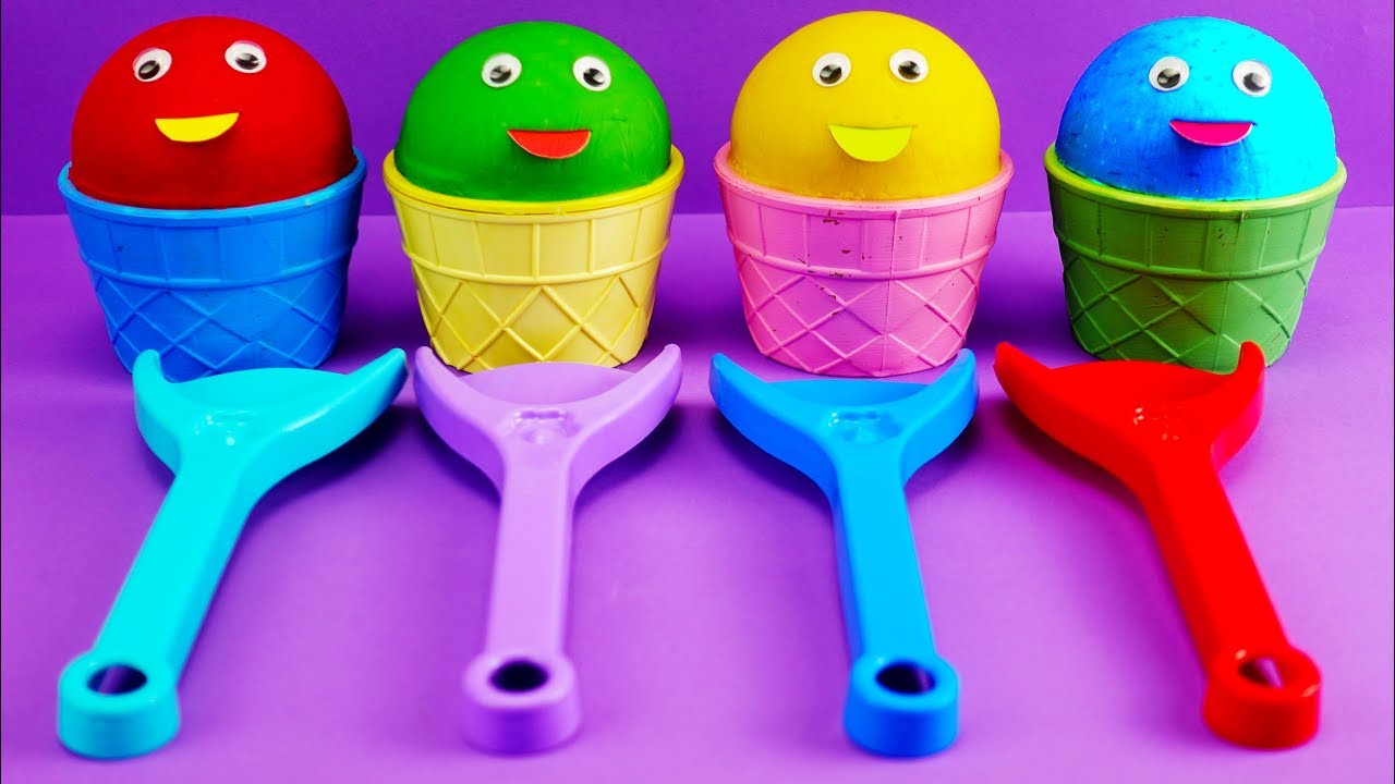 4 Colors Play Doh Ice Cream Cups PJ Masks Chupa Chups Surprise Toys ...