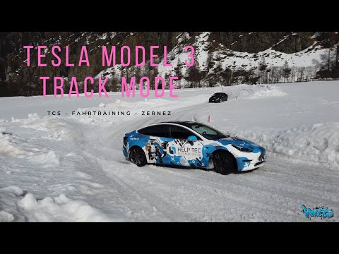 Winterfahrtraining TCS in Zernez, Tesla Model 3, Track Mode