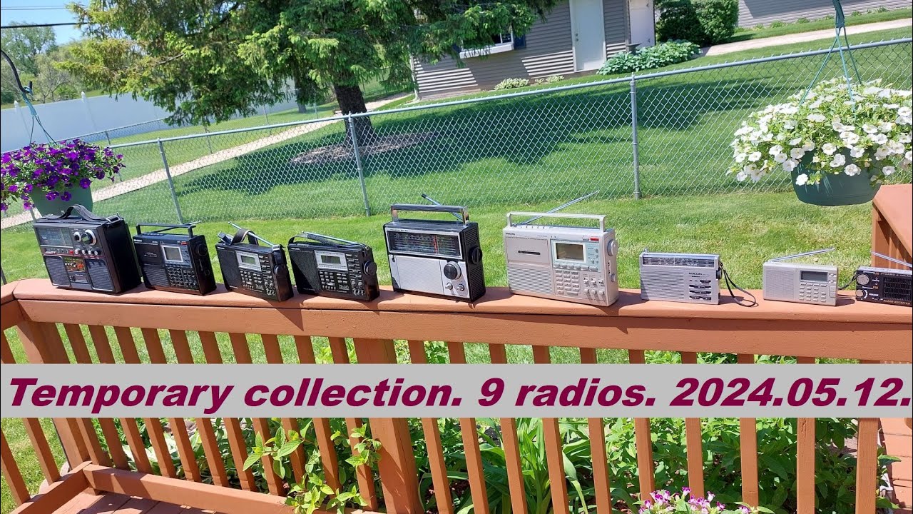 From small to large. Nine radios. Nippon Dynamo Solar(Right side) to ...