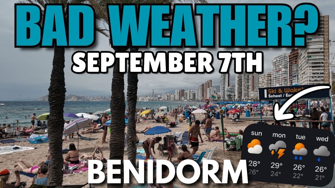 Benidorm Weather Shift: Sun Gone, Rain & Thunder on the Way?! 😲🌧️ - YouTube